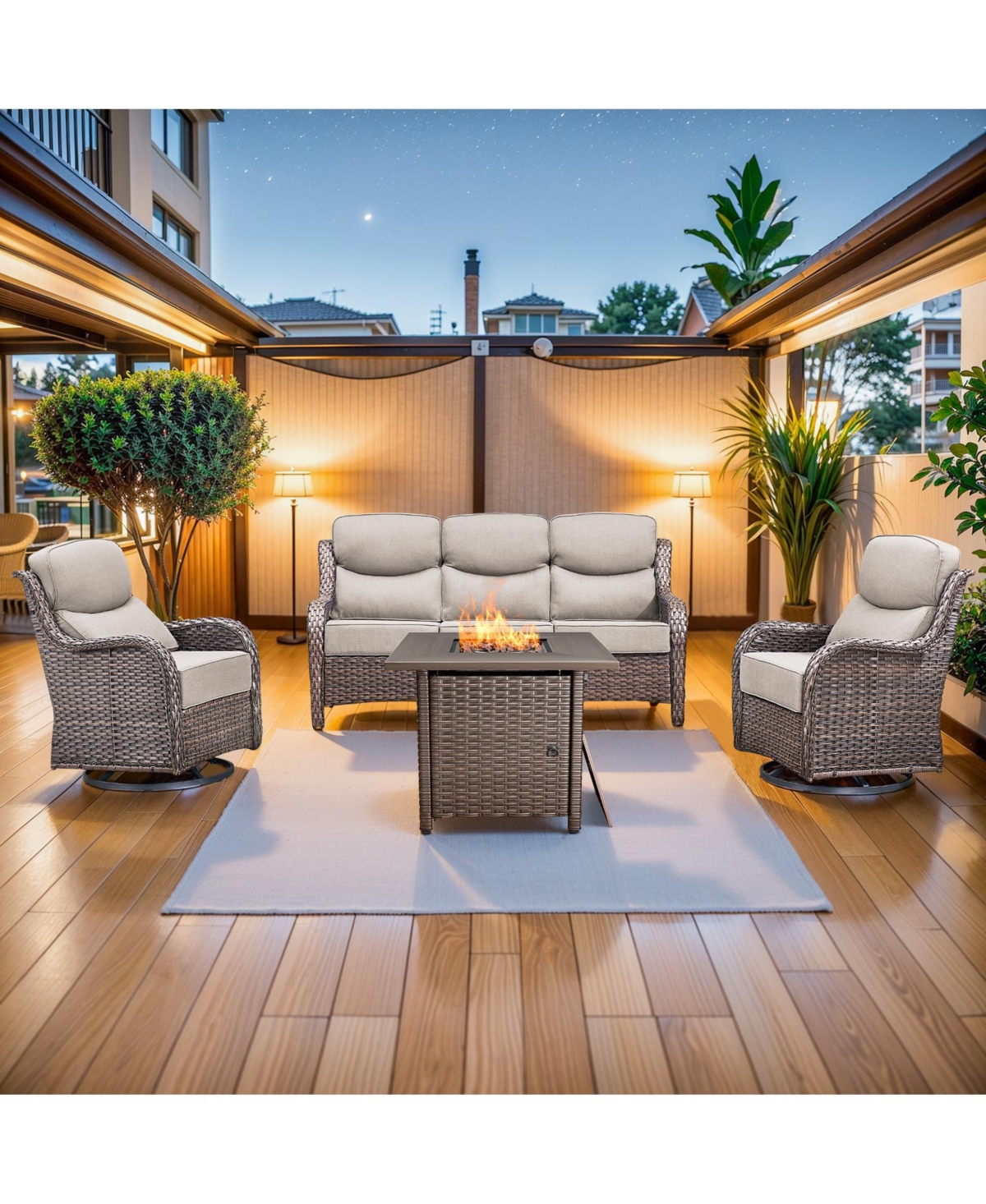 Click here for Pocassy 4 Piece Outdoor Patio Furniture Sets with... prices
