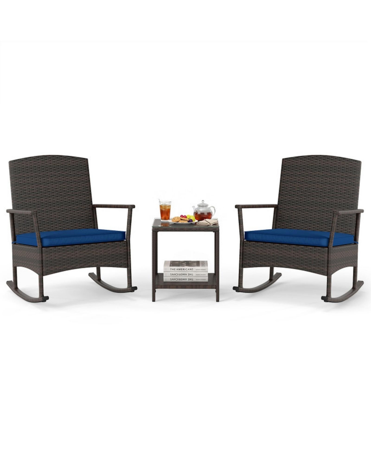 Click here for Gouun 3-Piece Wicker Rocking Patio Set with Double... prices