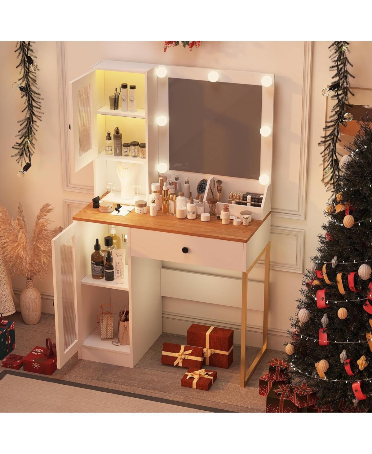 Click here for gaomon Multi-Color Led Lighted Vanity Desk  Makeup... prices