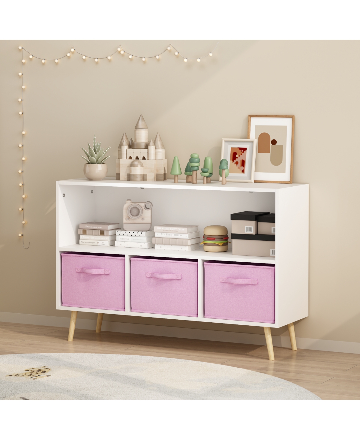 Click here for Flynama Kids Bookcase with Fabric Drawers and Toy... prices