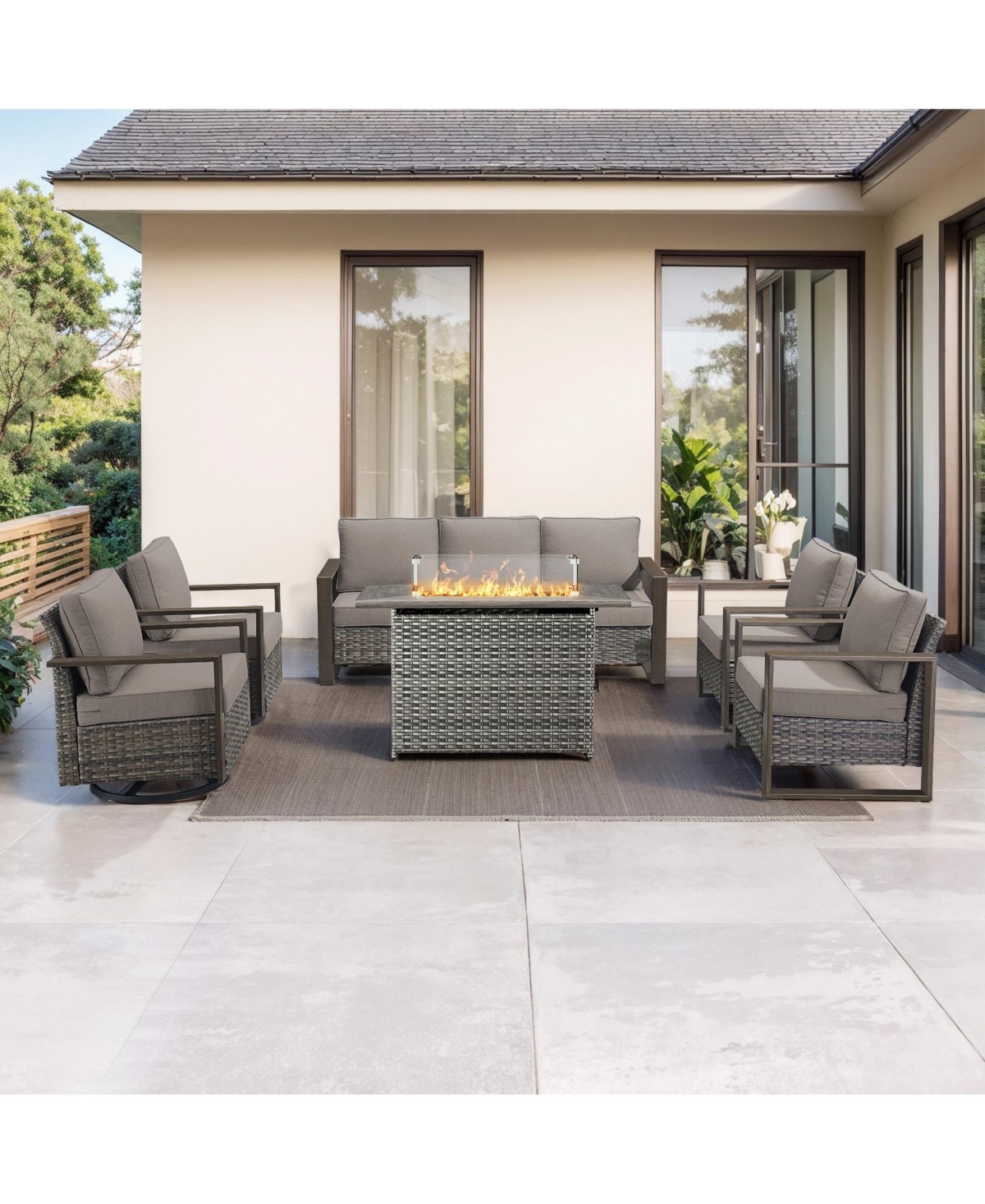 Click here for Pocassy 6 Piece Patio Furniture Set with 41 Fire P... prices