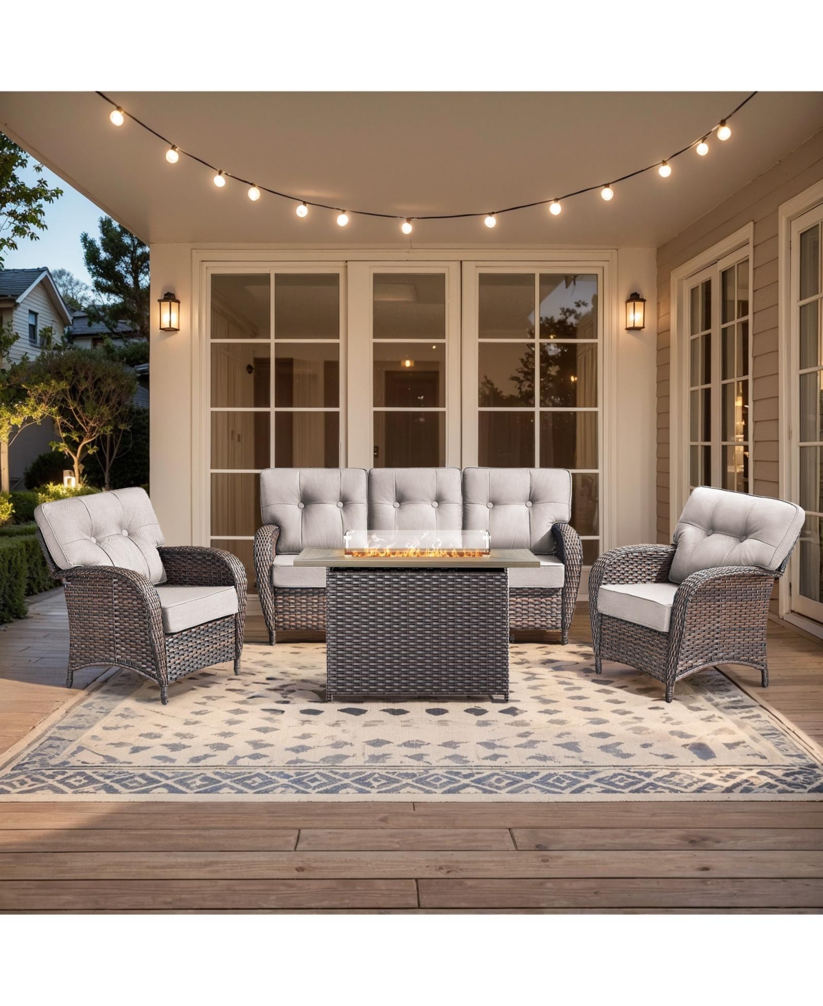 Click here for Pocassy 4 Piece Wicker Outdoor Furniture Set with... prices