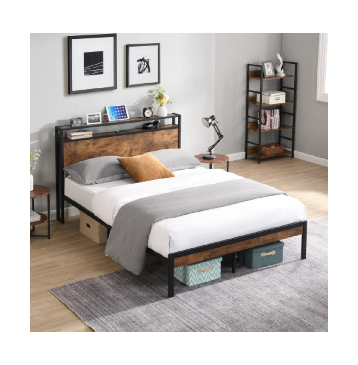 Click here for Lucky One Full Size Metal Platform Bed Frame with... prices