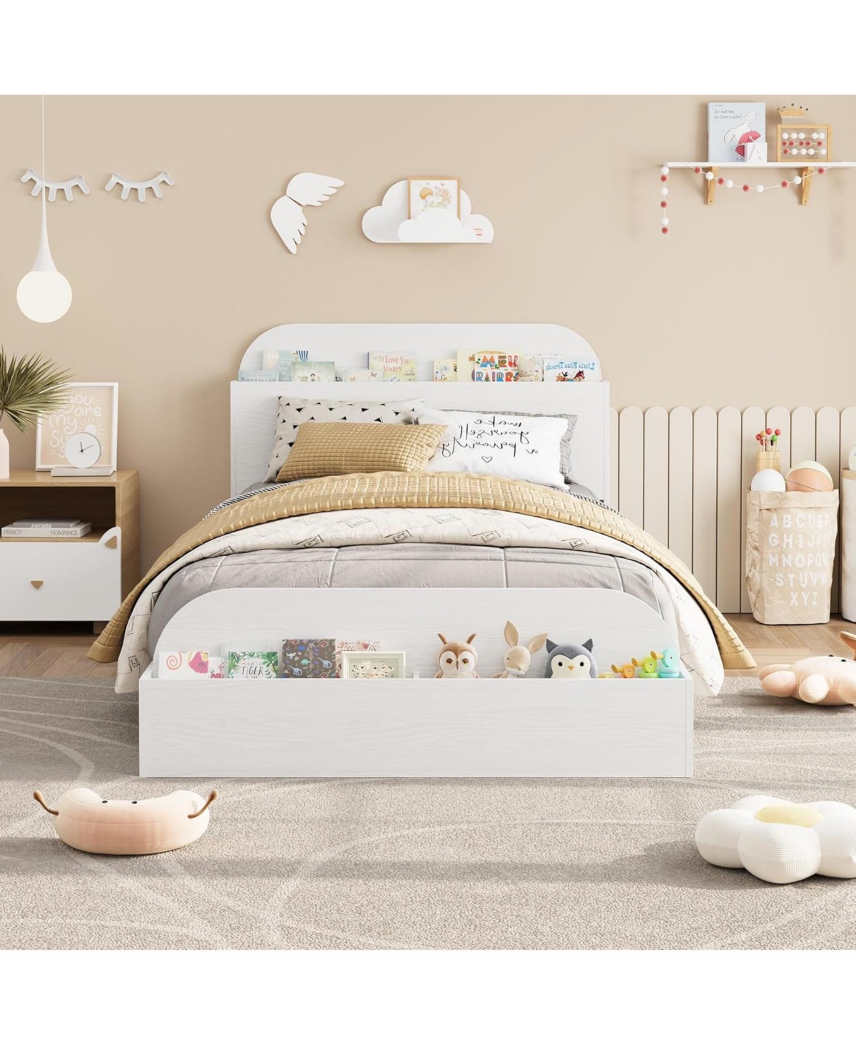 Click here for gaomon Bed Frame Wooden with Storage Headboard and... prices