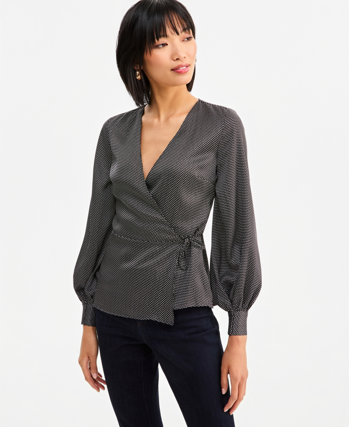 Click here for I.n.c. International Concepts Womens Prt Peplum Bl... prices