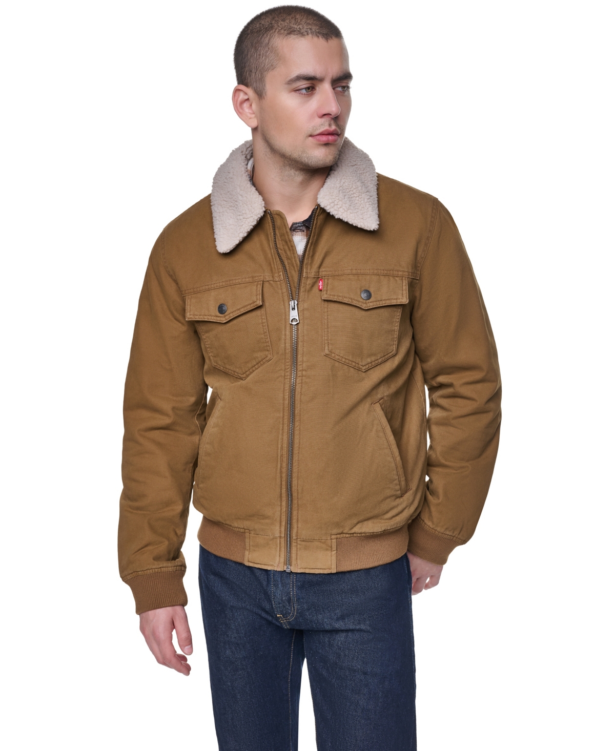 Click here for Levis Mens Sherpa Collar Western Bomber Aviator Ja... prices
