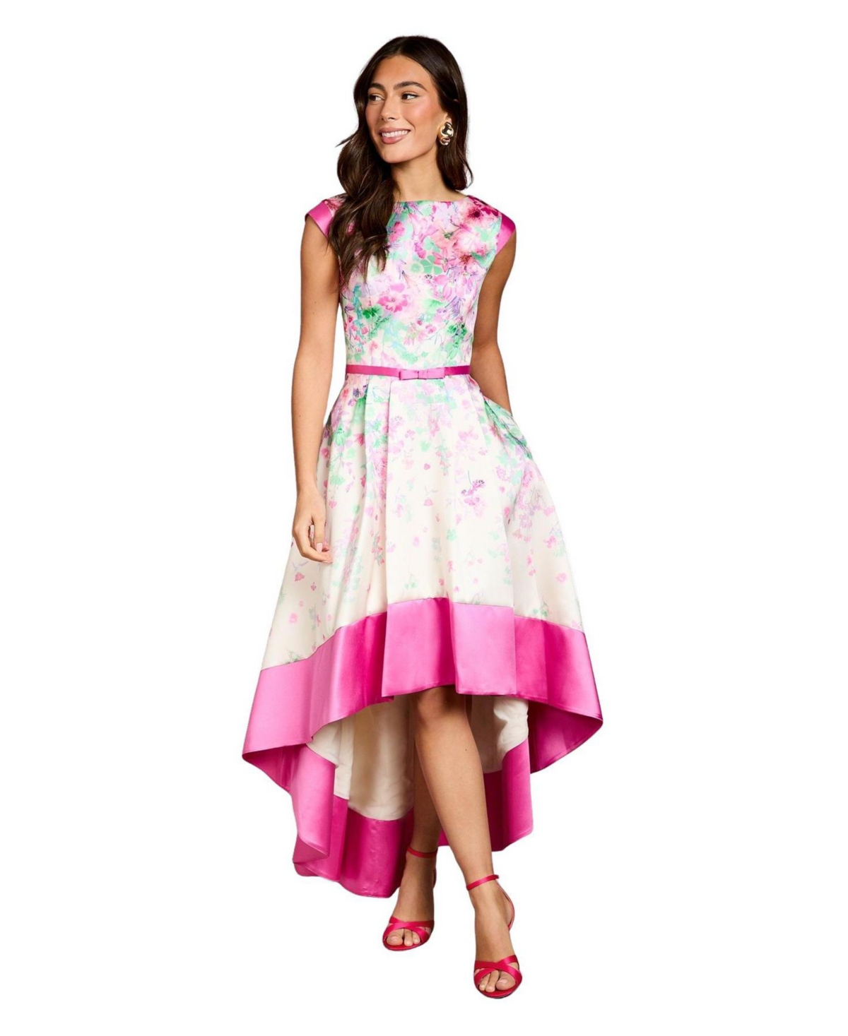 Click here for Coast Womens Floral High-Low Boat Neck Midi Dress... prices