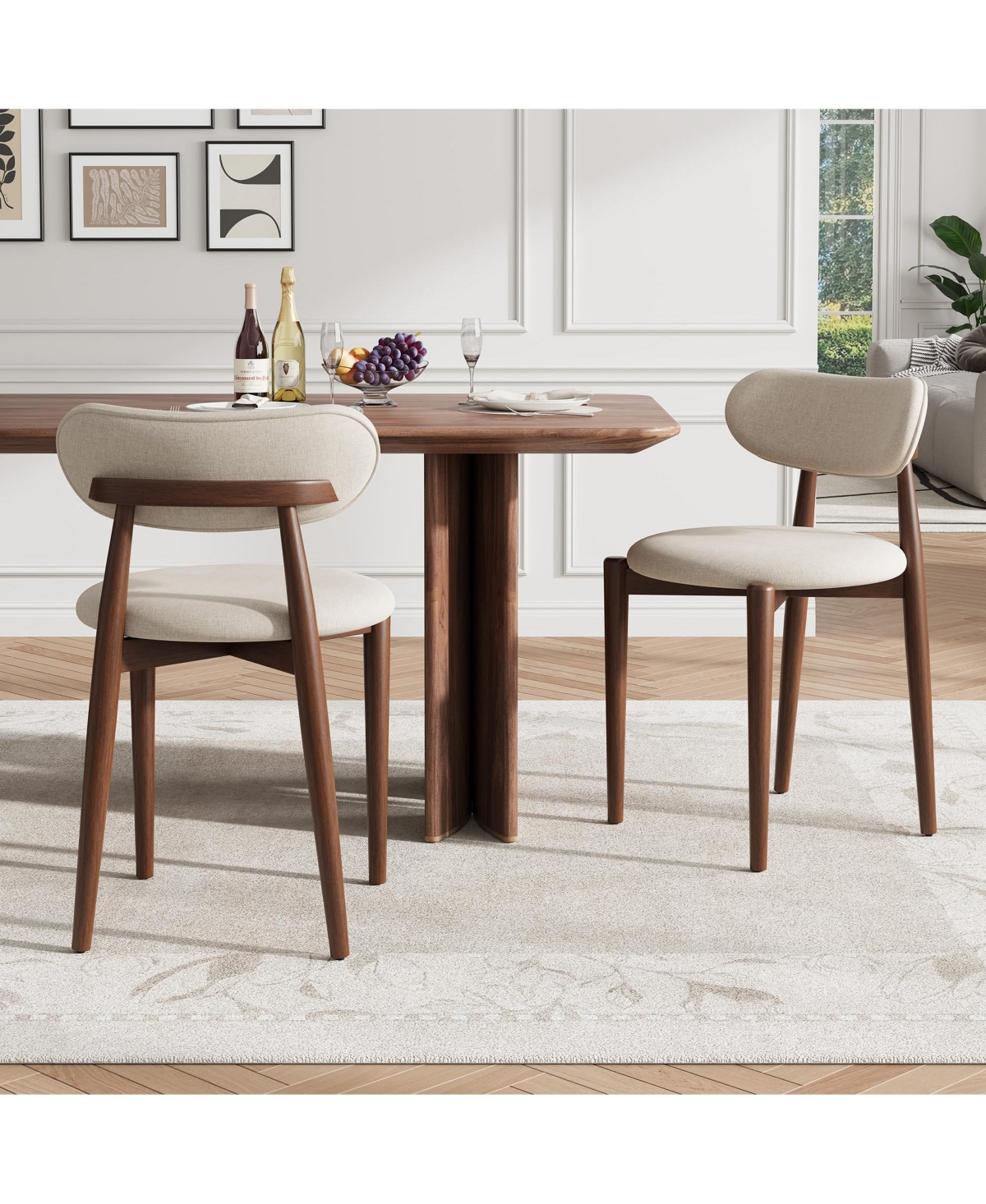 Click here for homfan Set of 2 Dining Chairs  Fabric Upholstered... prices