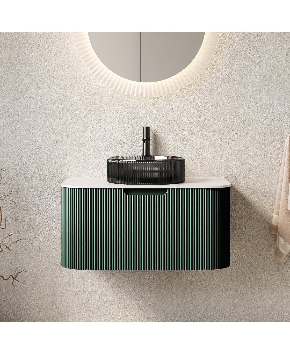 Click here for Sillysis Wall-Mounted Bathroom Vanity with Crystal... prices