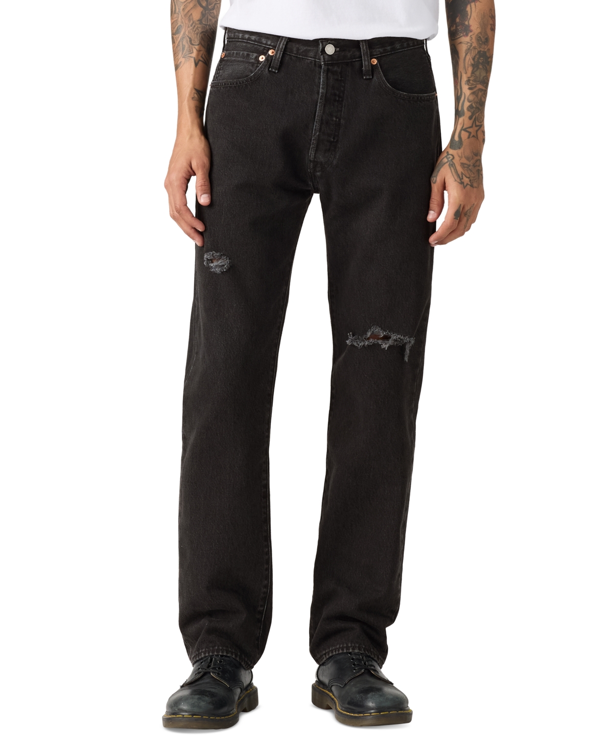 Click here for Levis Mens 501 Regular-Fit Button Fly Jeans - Broo... prices