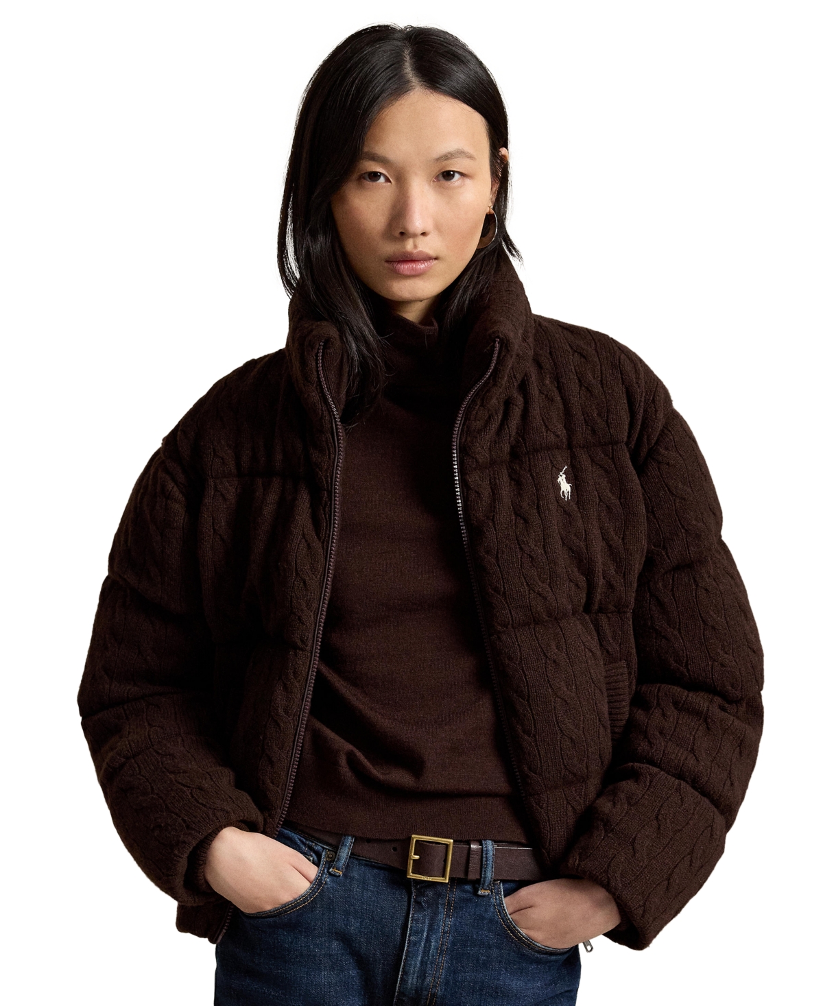 Click here for Polo Ralph Lauren Womens Mock Neck Puffer Jacket -... prices