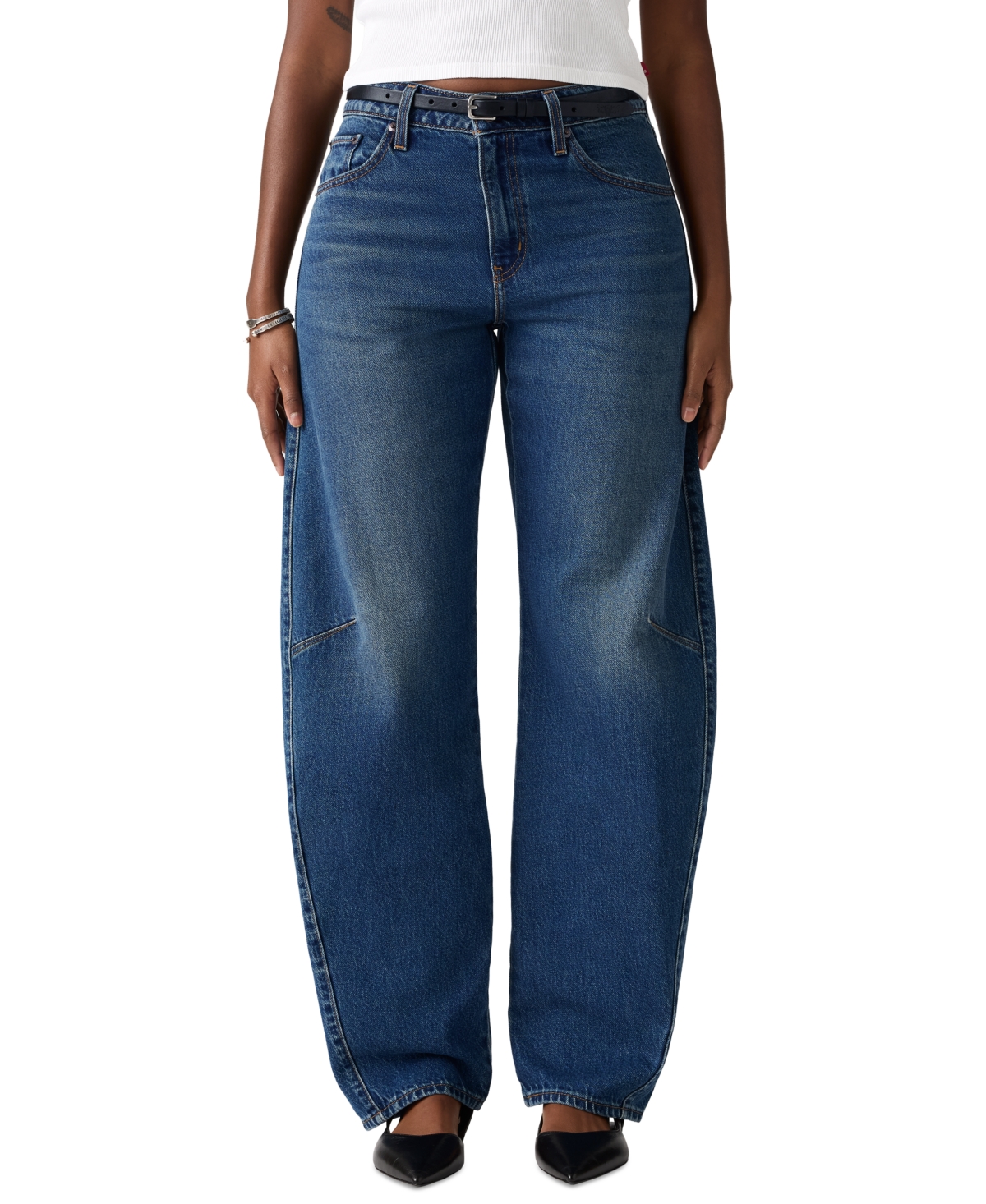 Click here for Levis Premium Womens Baggy Dad Cotton Barrel-Leg J... prices