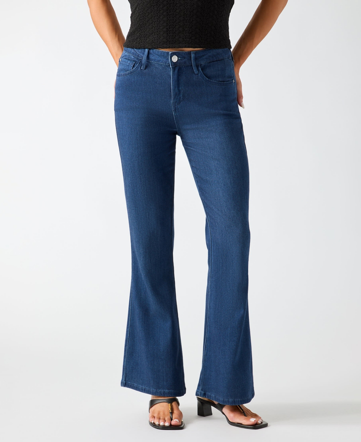 Click here for Guess Womens Carter Mid-Rise Flare Jeans - Sunkiss... prices