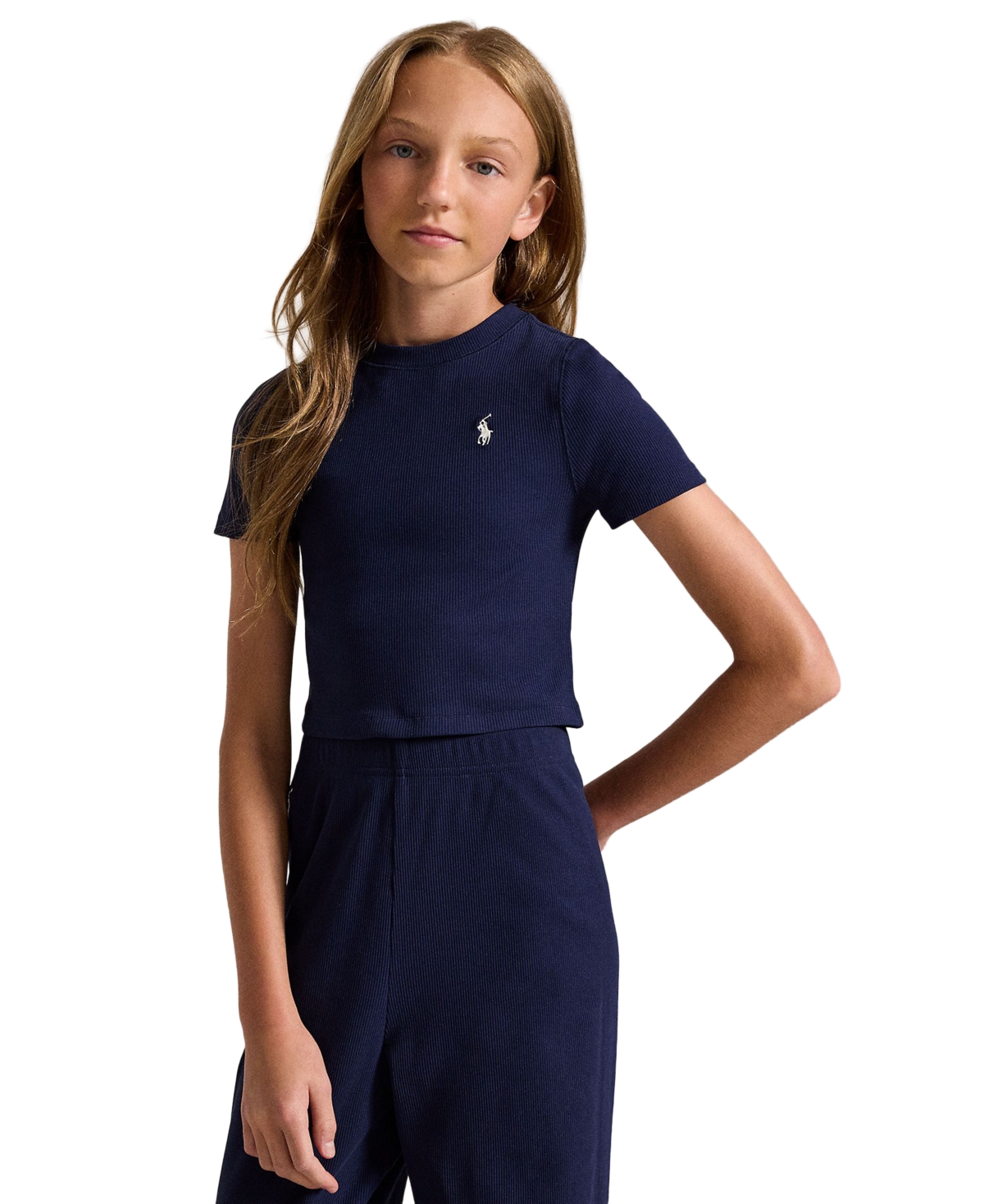 Click here for Polo Ralph Lauren Girls 7-16 Ribbed Boxy T-Shirt -... prices