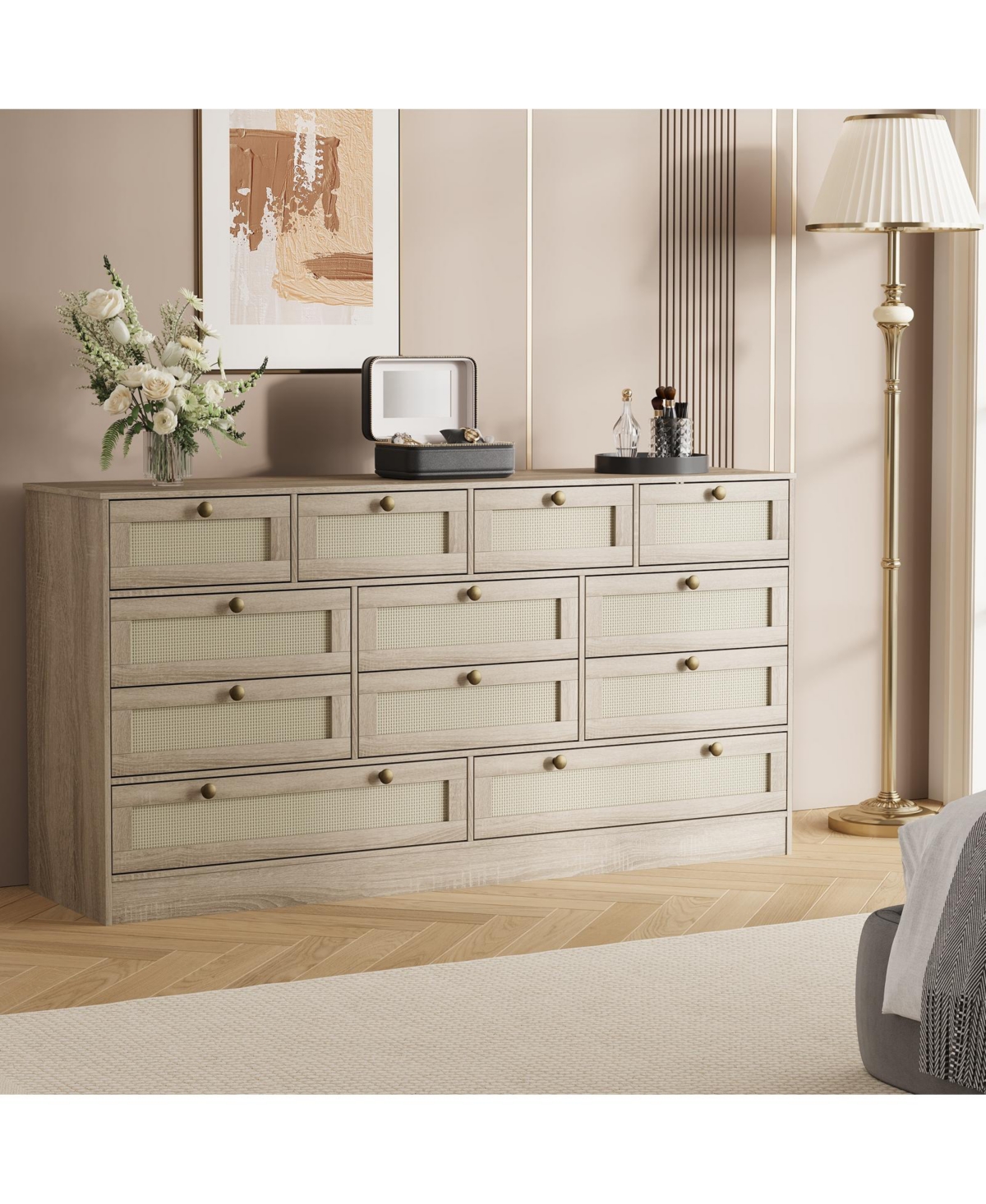 Click here for homfan Modern 12 Drawer Wooden Dresser for Bedroom... prices