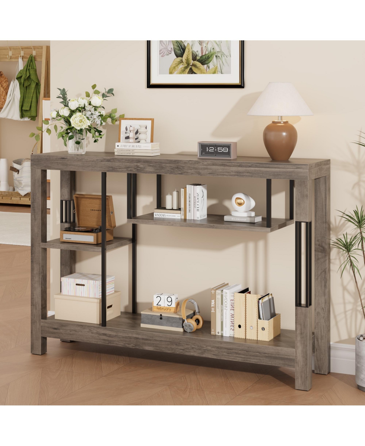 Click here for homfan Long Console Table  Mdf Wood Grain Rectangu... prices