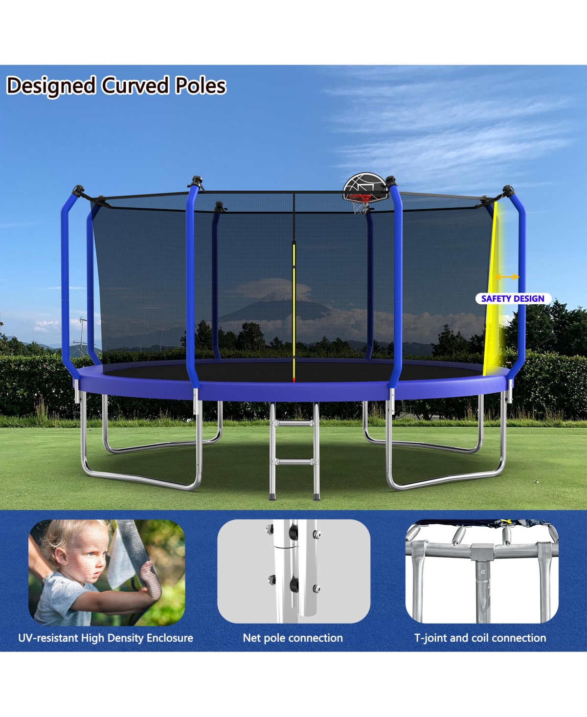 Click here for Zeny Trampoline with Basketball Hoop  Astm Approve... prices