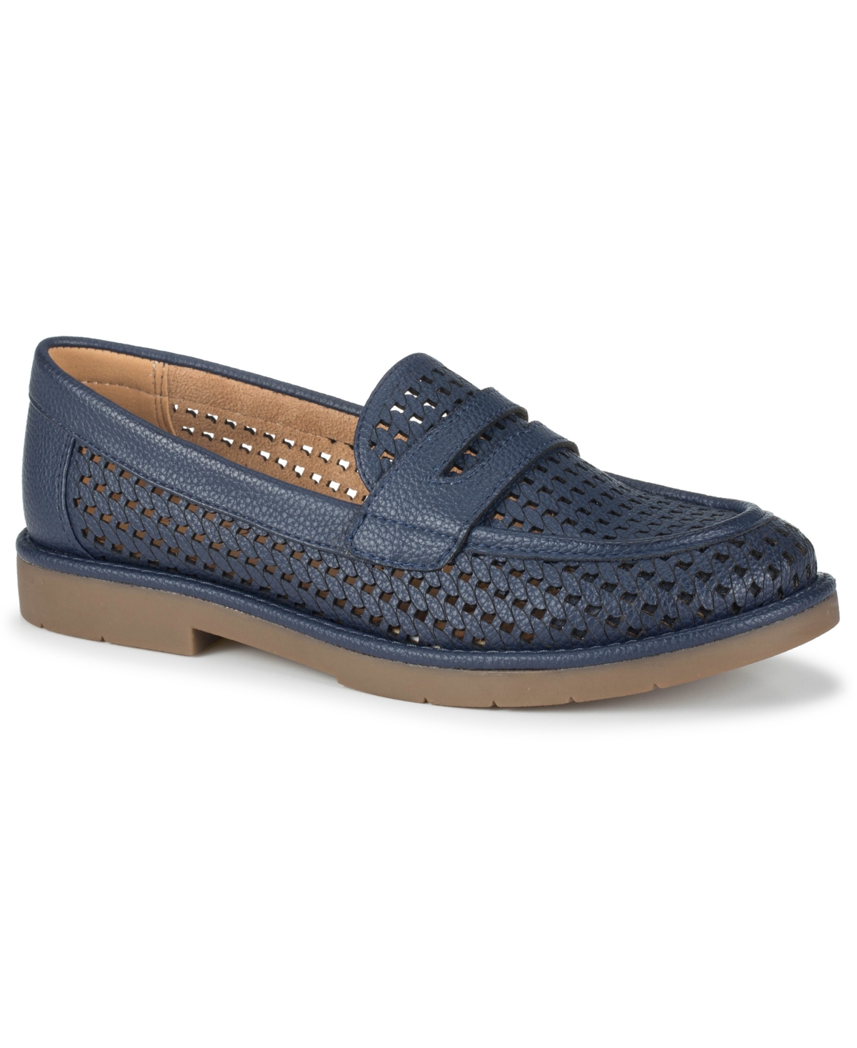 Click here for Baretraps Womens Calli Woven Slip-On Loafers - Nav... prices
