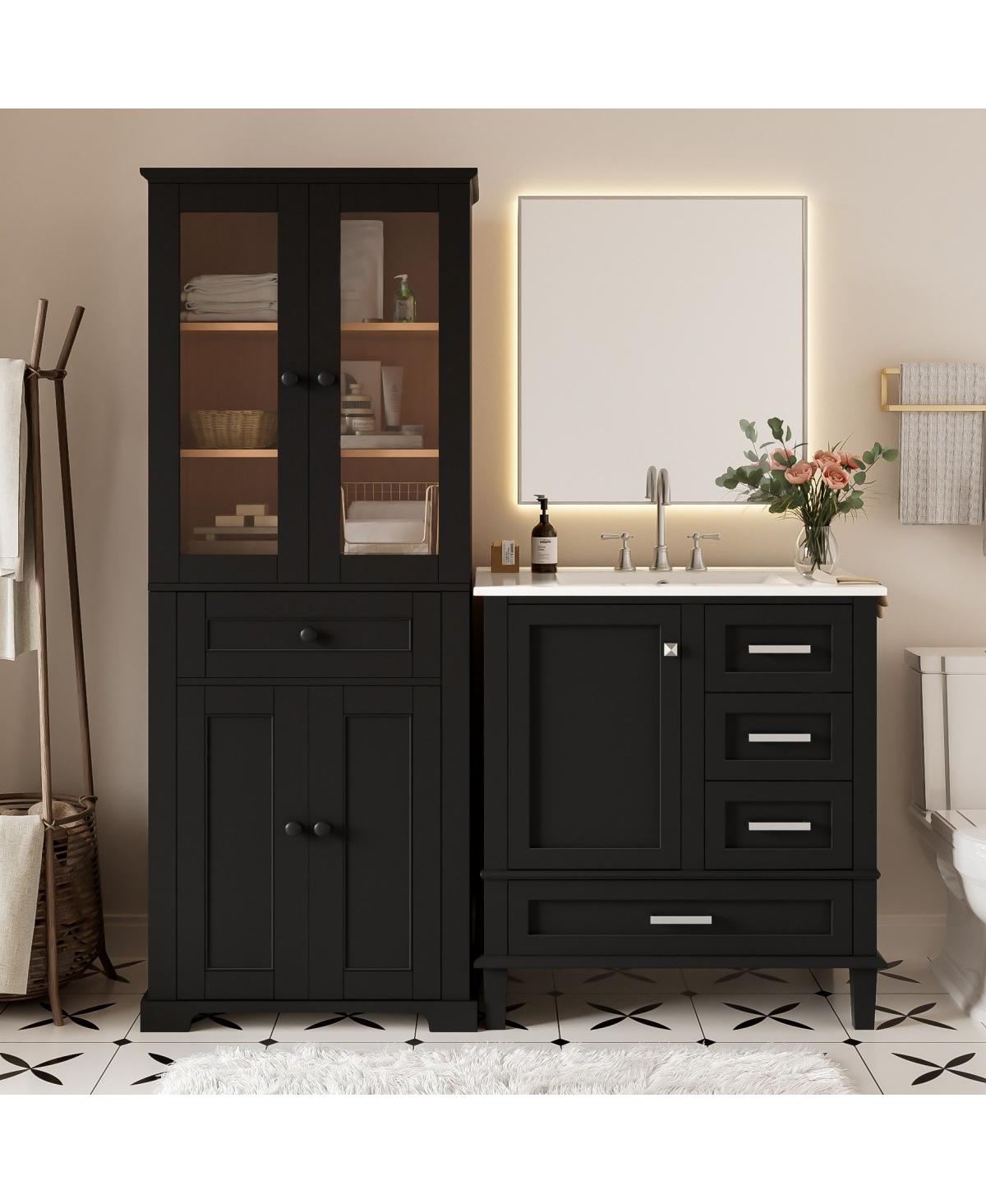 Click here for Thirtypeachy Tall Cabinet + 30 Vanity Set With Sin... prices