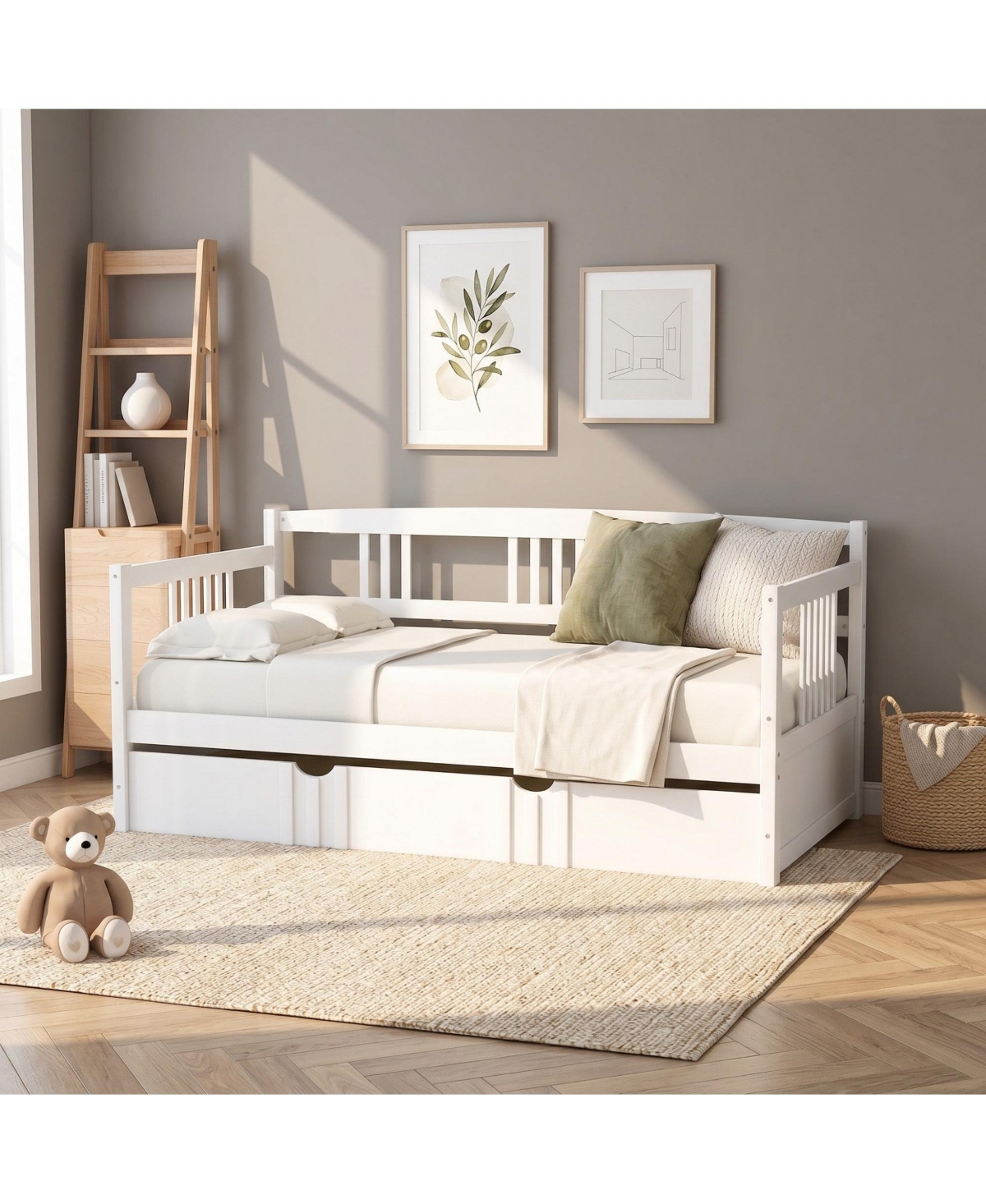 Click here for Sailvan Twin Size Daybed Wood Bed with Twin Size T... prices