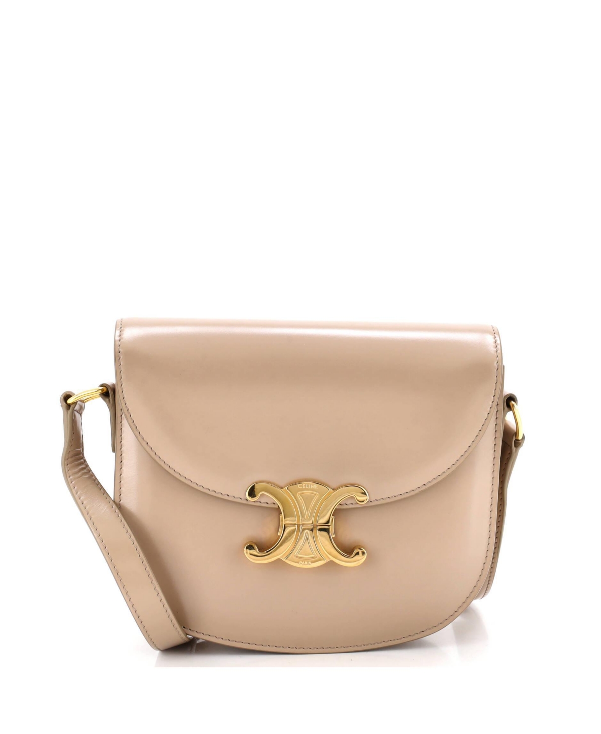 Click here for Pre-Owned Celine Triomphe Besace Clea Flap Bag Lea... prices