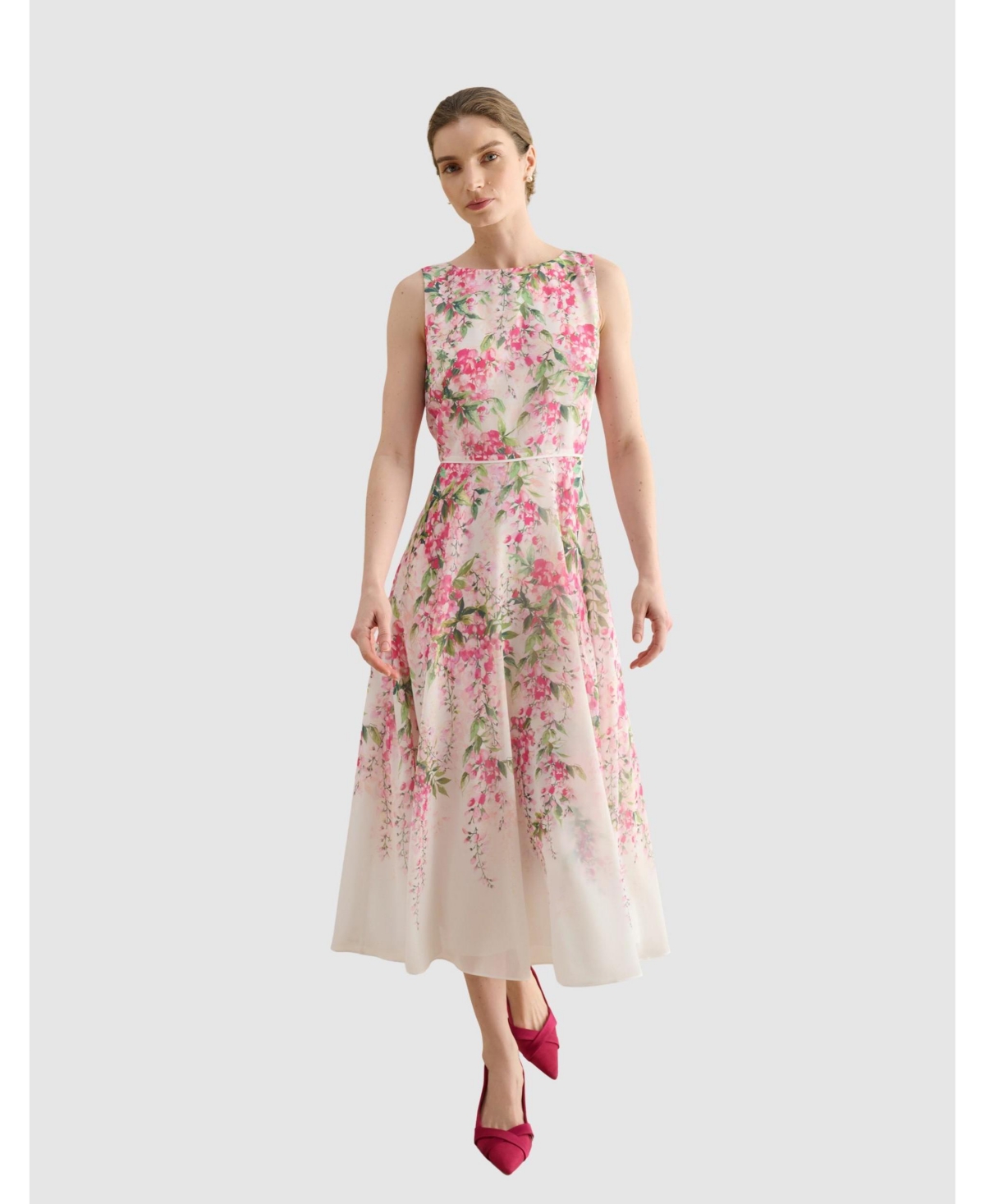 Click here for Hobbs London Carly Fit Flare Midi Dress - Ivorymul... prices