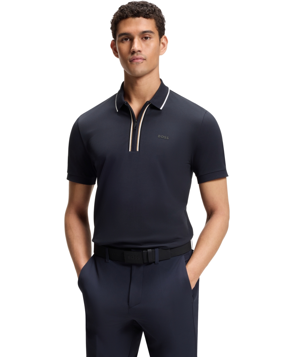 Click here for Boss by Hugo Boss Mens Stretch Cotton Slim-Fit Pol... prices