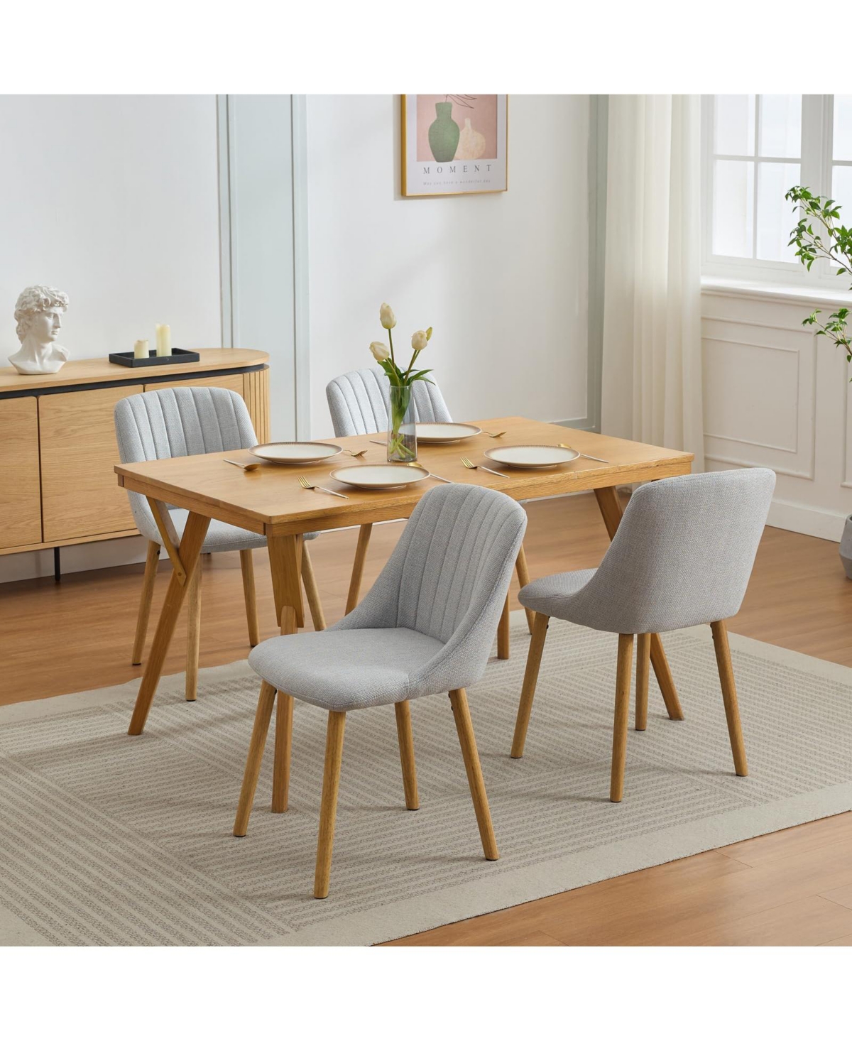 Click here for gaomon Set of 4 Fabric Upholstered Dining Chairs... prices