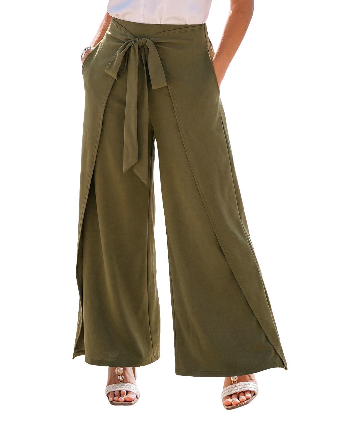 Click here for Cupshe Womens Wide Leg Pull-On Long Pants - Olive... prices