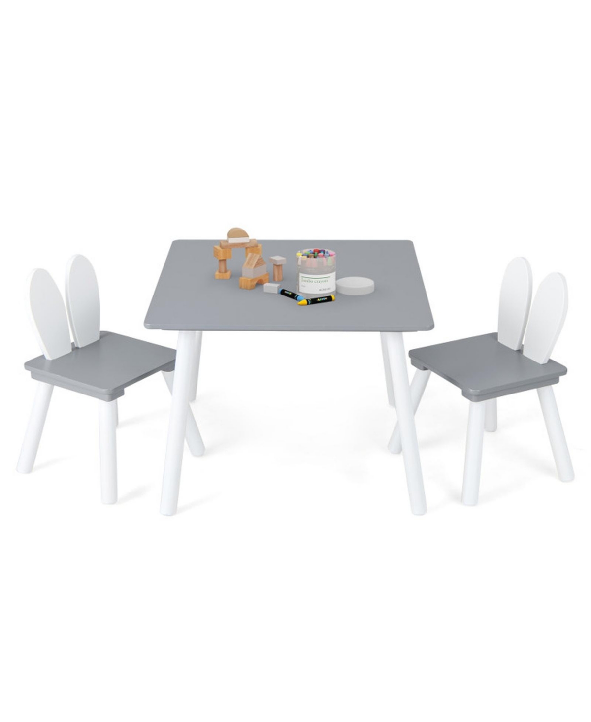 Click here for Gouun 3 Piece Kids Table and Chairs Set with Bunny... prices