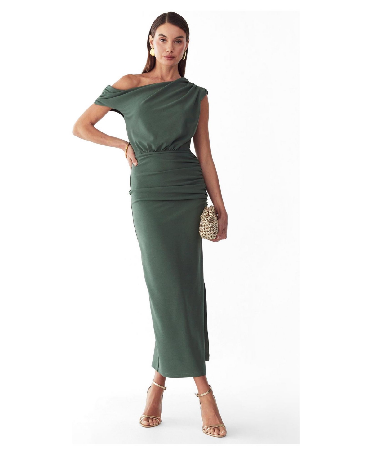 Click here for St Mrlo Womens Elidi Midi Dress - Olive prices