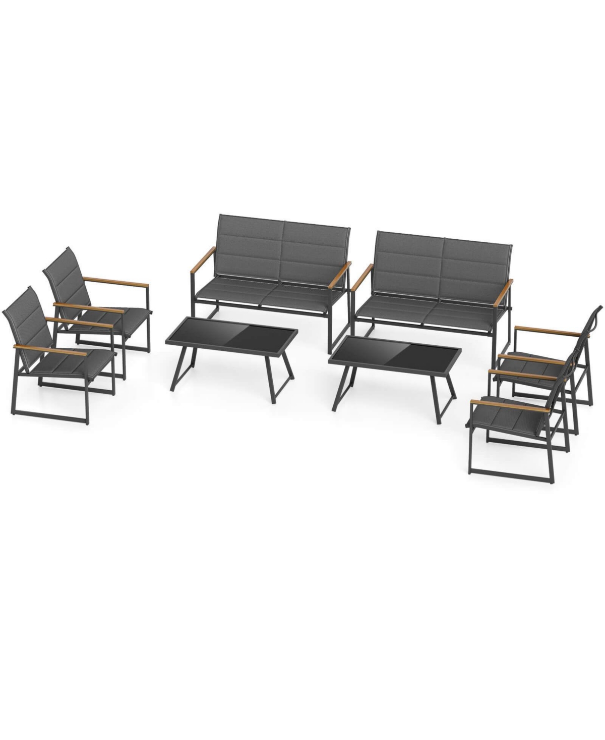 Click here for Costway Patio Furniture Set with Padded Fabric Sea... prices