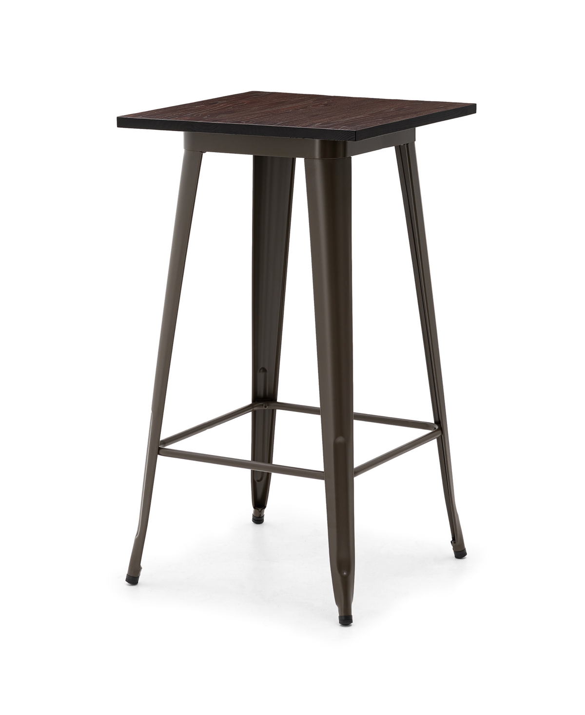 Click here for Glitzhome 41.25 Steel Square Elm Bar Table - Brown prices