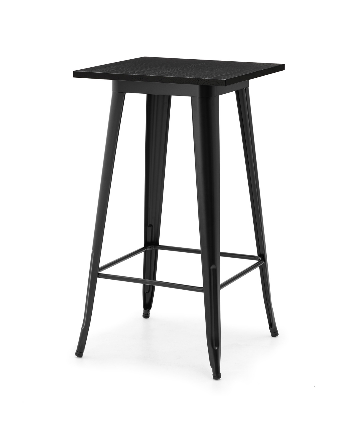 Click here for Glitzhome 41.25 Steel Square Elm Bar Table - Black prices