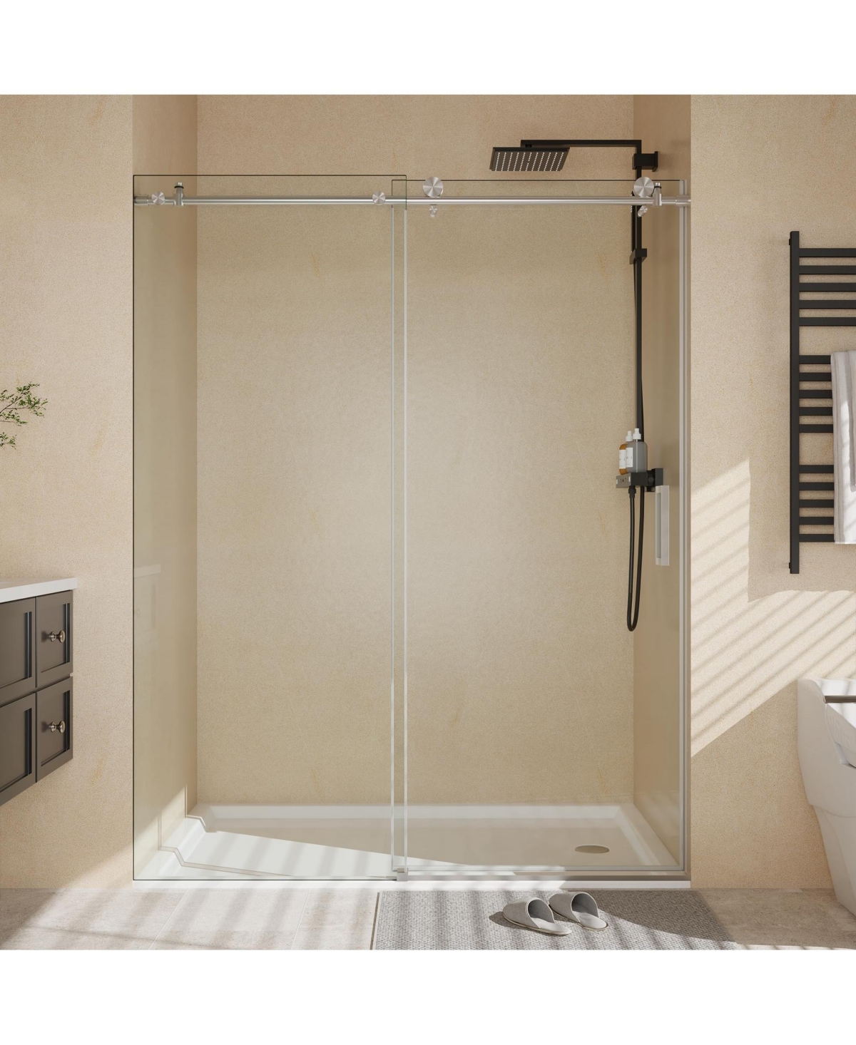 Click here for homfan Sliding Shower Door with Stainless Steel Fr... prices