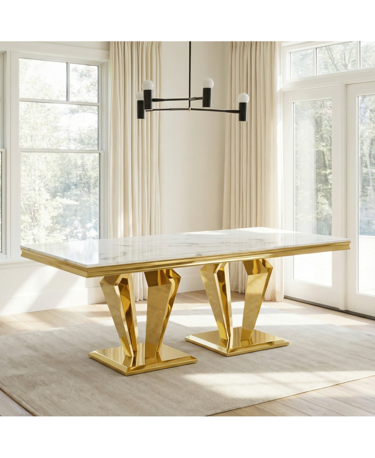 Click here for Streamdale Furniture 66.9 Modern Marble Top Dining... prices