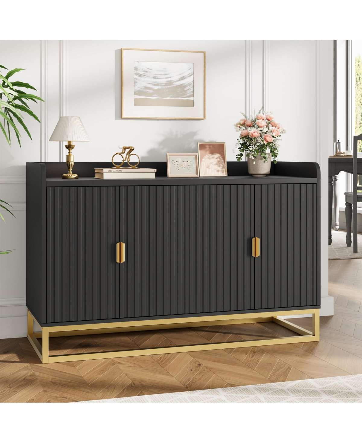 Click here for homfan Fluted Sideboard with Storage Buffet Cabine... prices