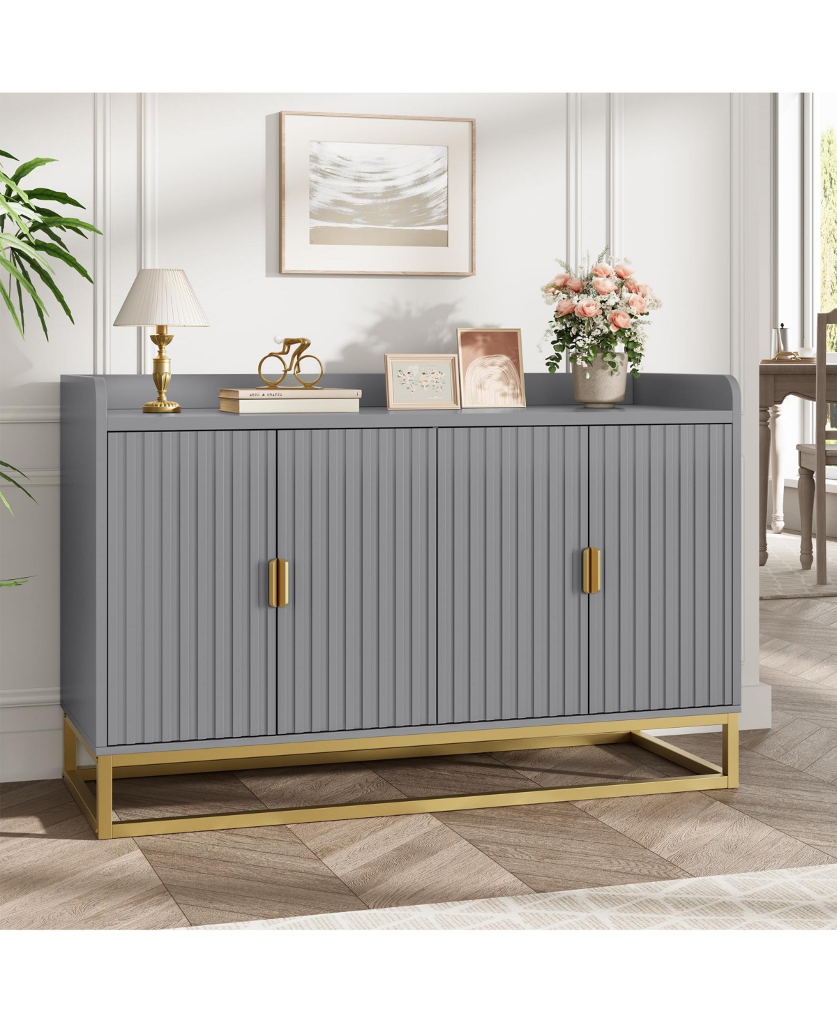 Click here for homfan Fluted Sideboard with Storage Buffet Cabine... prices