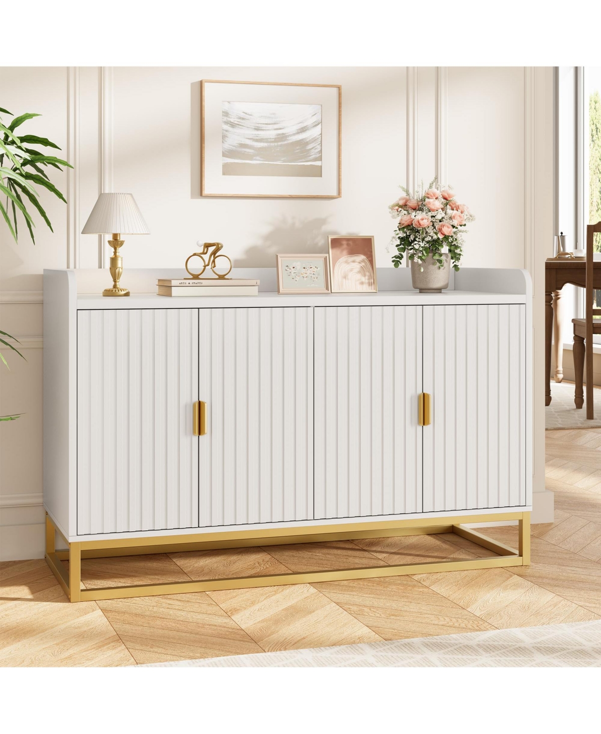 Click here for homfan Fluted Sideboard with Storage Buffet Cabine... prices