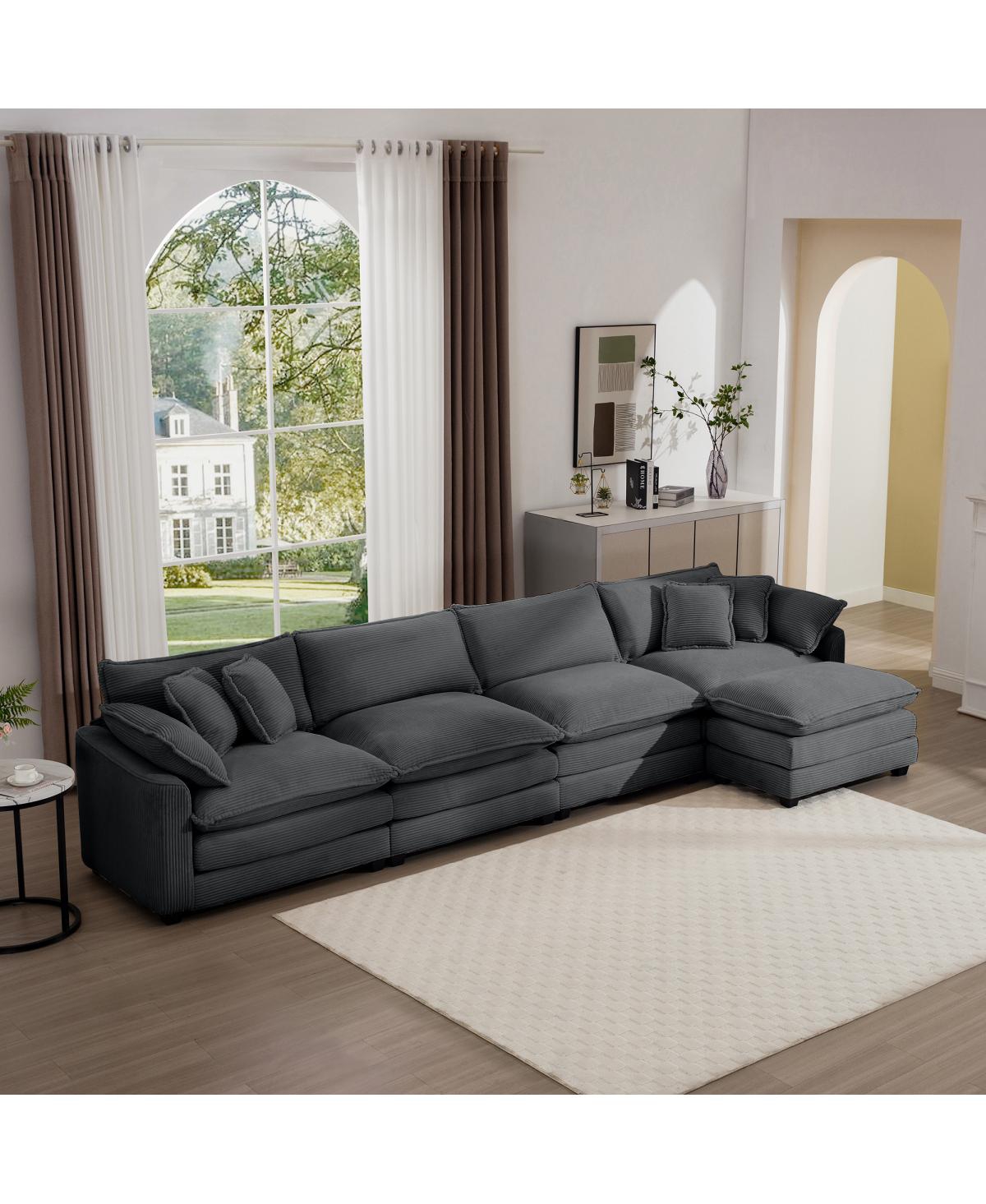 Click here for Streamdale Furniture 4-Seater Corduroy Sofa with F... prices