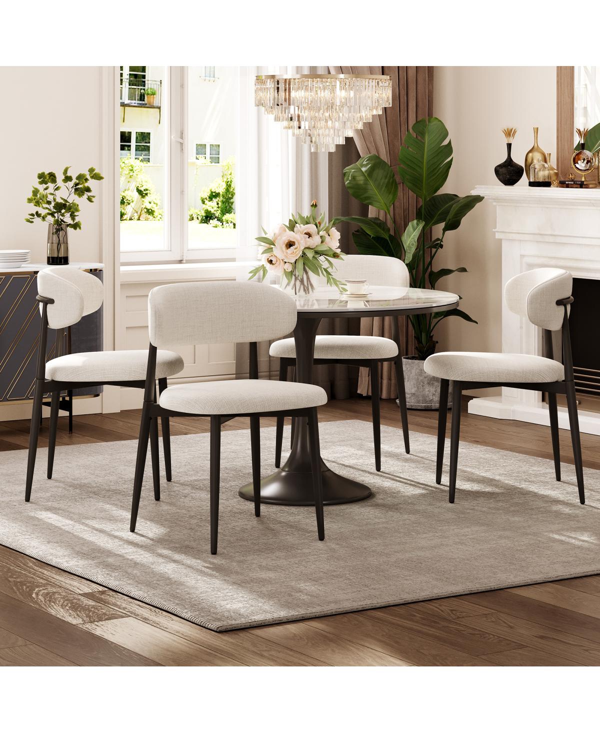 Click here for Streamdale Furniture Set of 4 Modern Upholstered M... prices