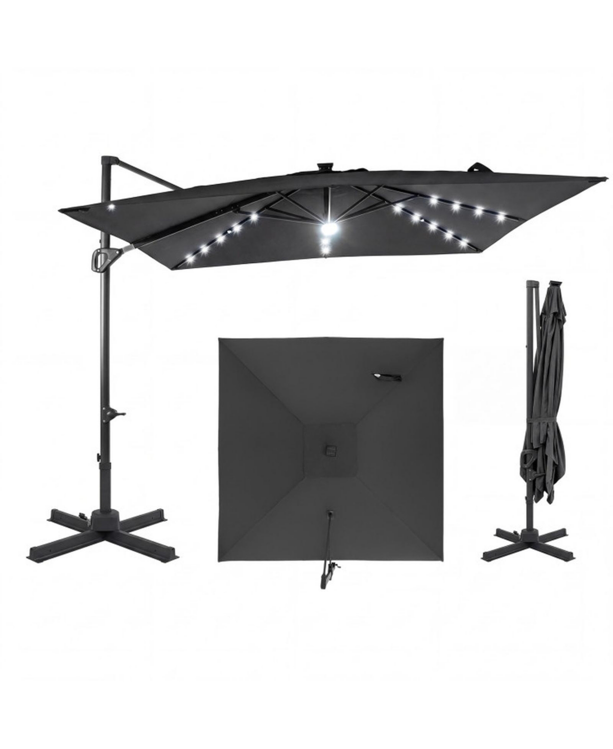 Click here for Gouun 10 Feet Cantilever Patio Umbrella with 32 So... prices