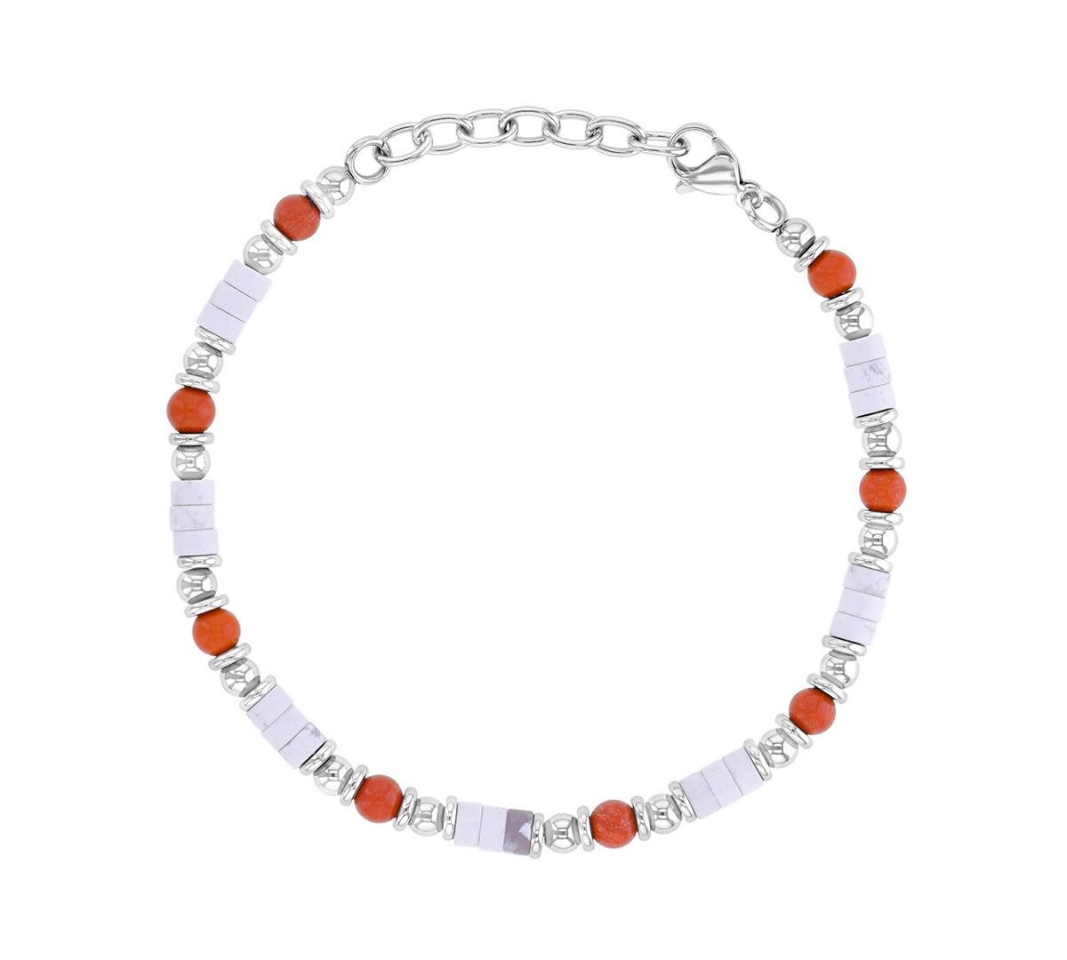 Click here for Quiksilver Mens Platinum-Plated Red Marble Bracele... prices