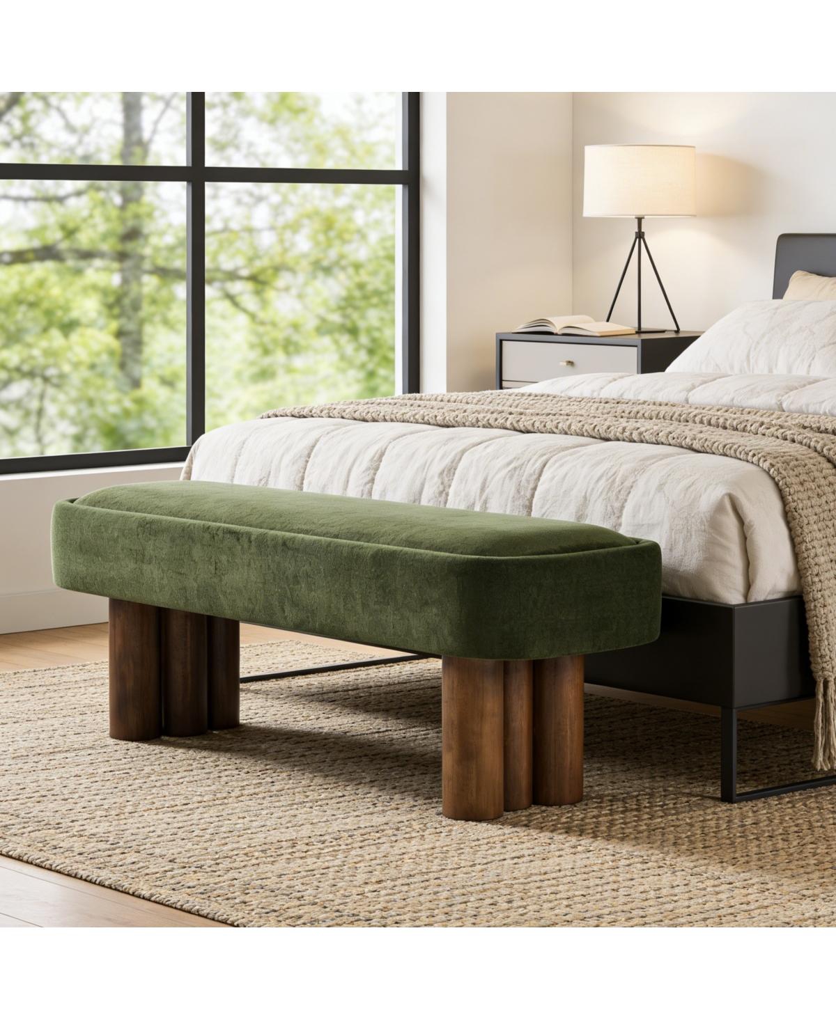 Click here for Streamdale Furniture Fabric Dining Bench with Waln... prices