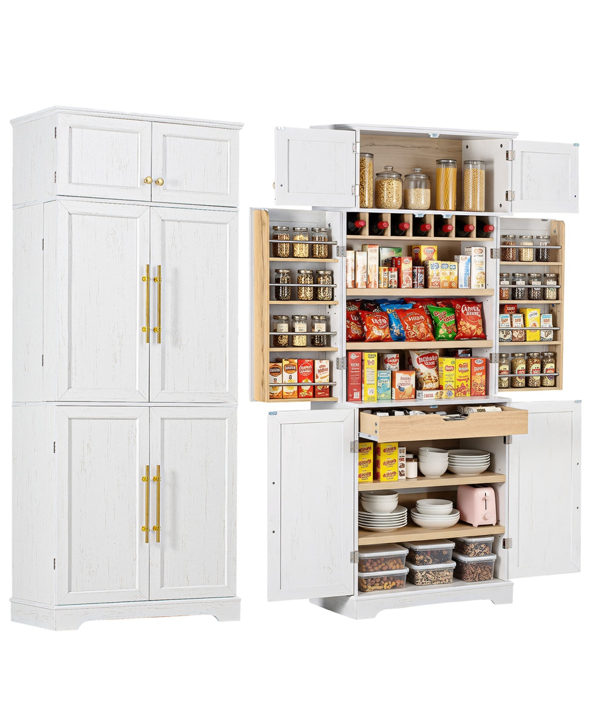 Click here for Streamdale Furniture 78.2 Farmhouse Kitchen Pantry... prices