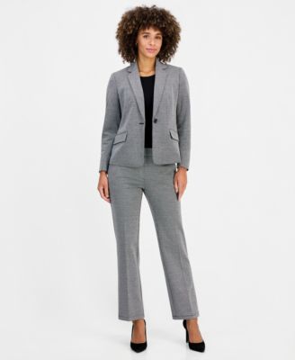 Click here for Kasper Womens Knit Jacquard Notched Collar Blazer... prices