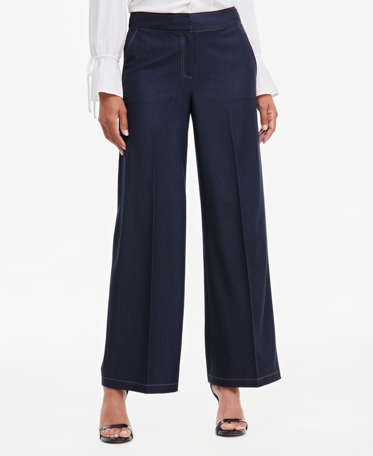 Click here for Tahari Asl Womens Wide-Leg Mid-Rise Denim Pants  3... prices