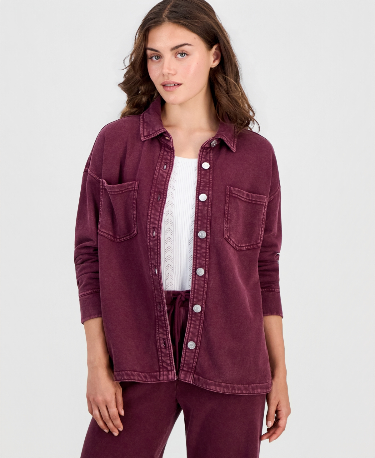Click here for And Now This Petite French Terry Acid-Wash Long-Sl... prices