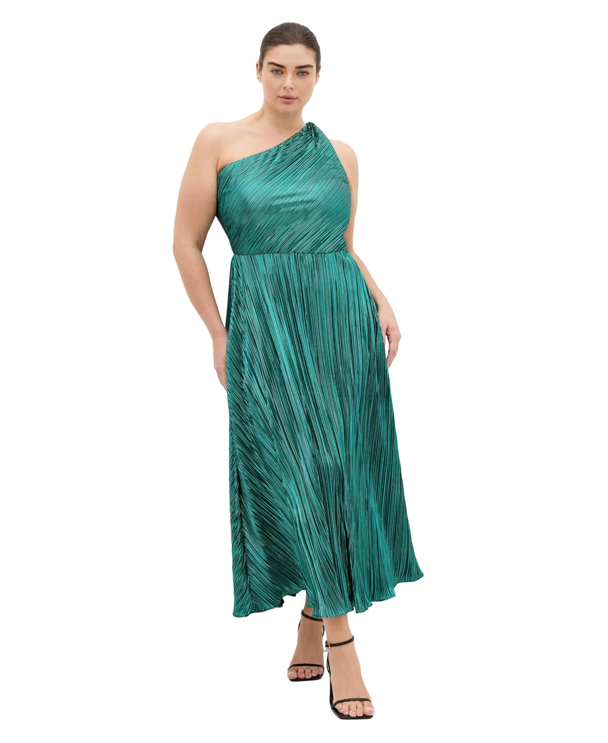 Click here for City Chic Plus Size Kamila One Shoulder Metallic D... prices