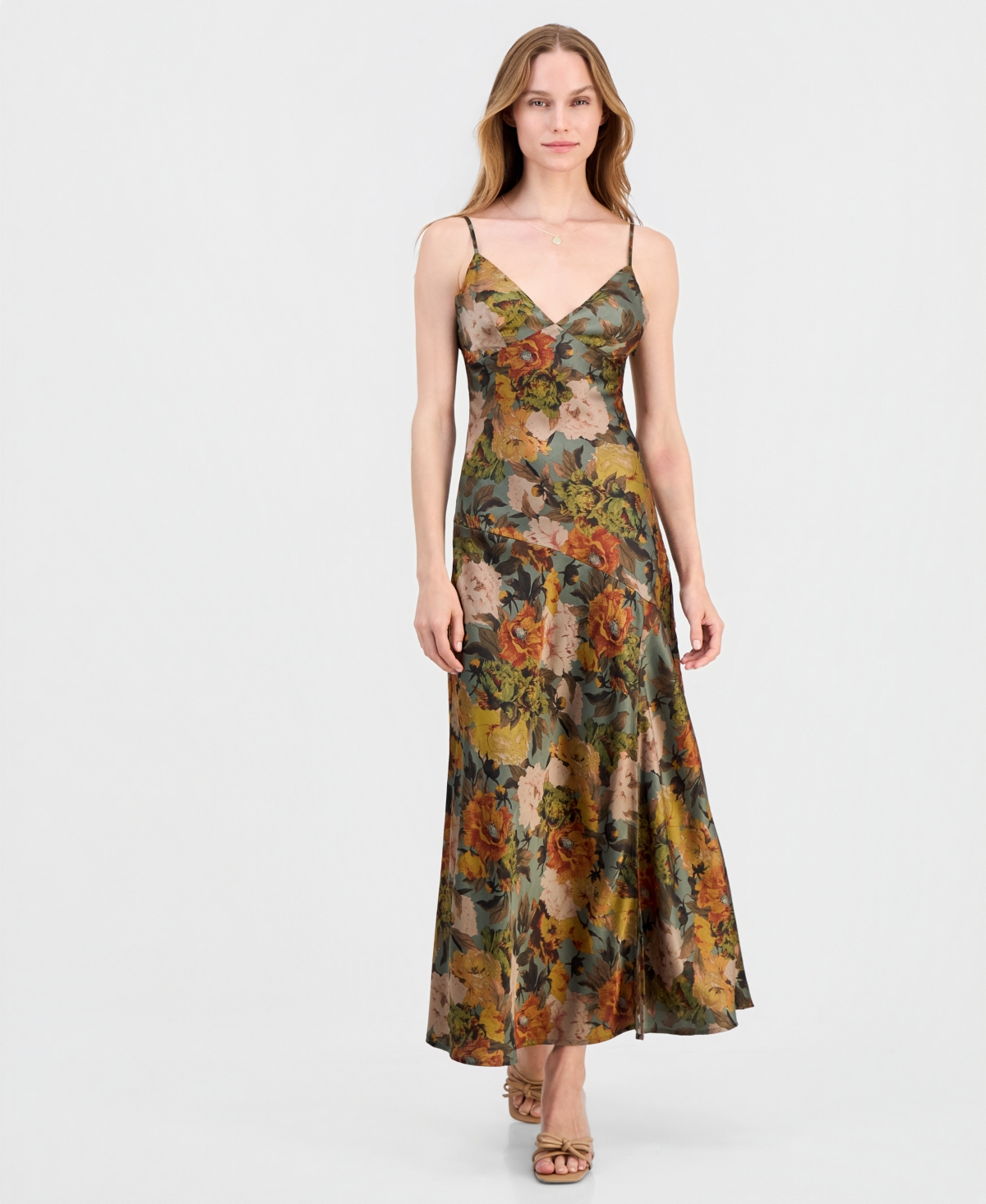 Click here for Lulus Juniors Carreta Midi Slip Dress - MILITARY prices